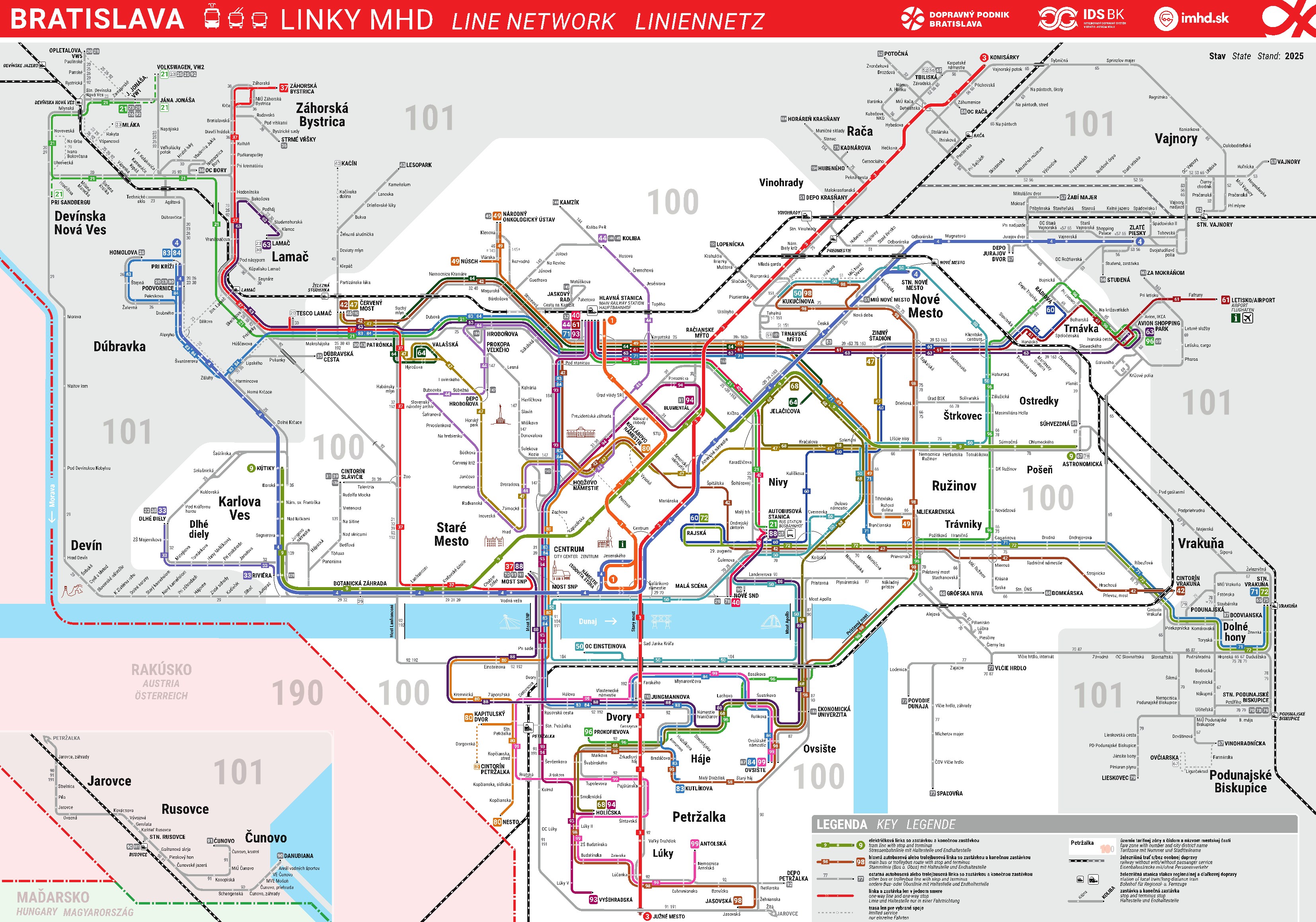 Dopravný podnik Bratislava | Mapy liniek